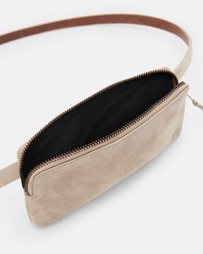 Matilde Western Suede Bag Belt STONE/ANTQ NICKEL | ALLSAINTS US